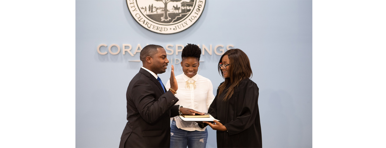 Judge Barner Swears in First Black Commissioner in Coral Springs ...